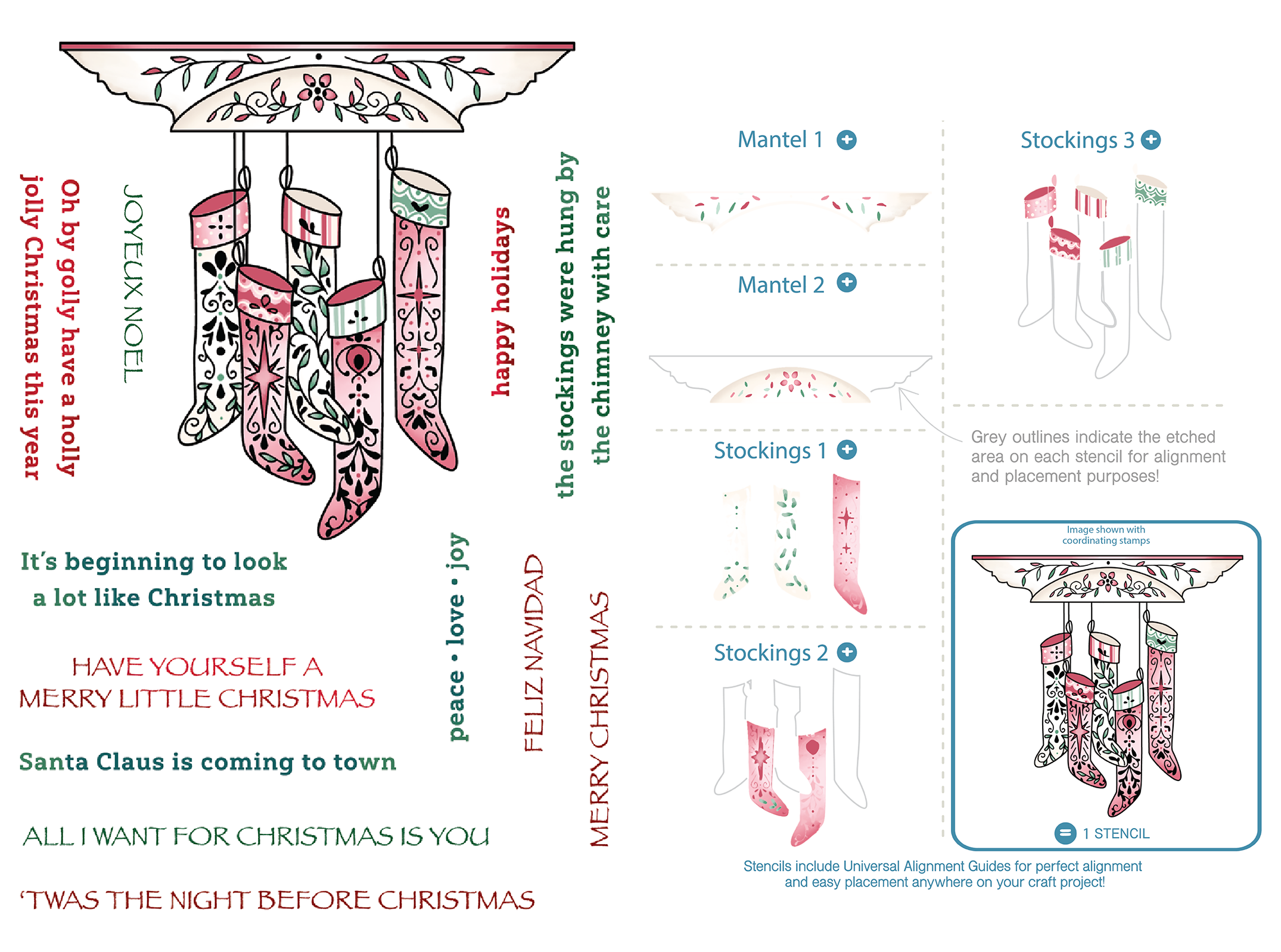 The Stockings Were Hung Stamps and Layering Stencil Bundle – LDRS Creative