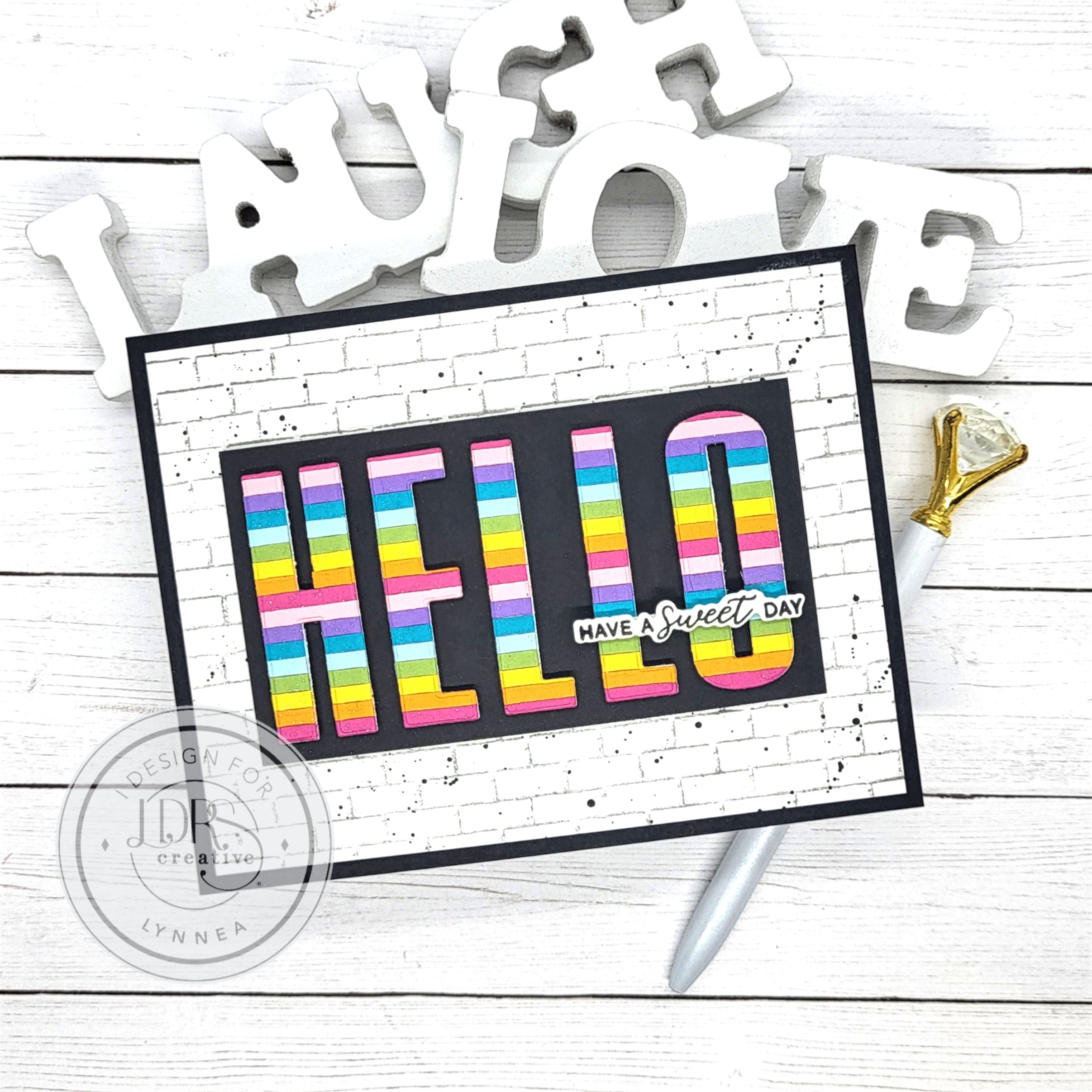 Sweet Hello Die Cut Card – LDRS Creative