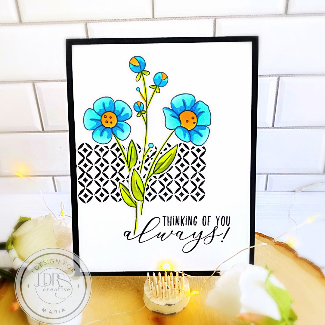 Clean & Simple Card with Flower Doodles – LDRS Creative