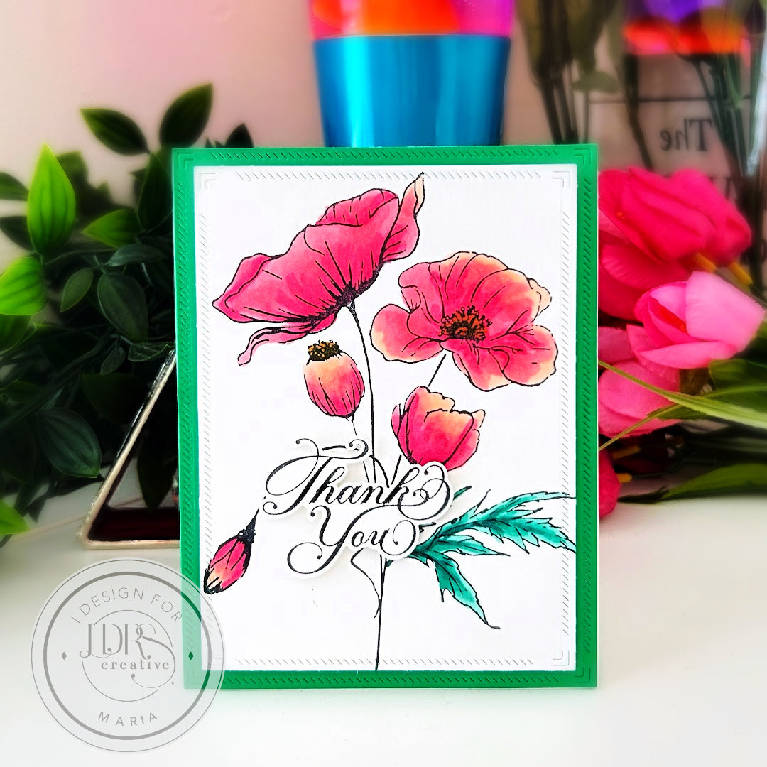 Thank You Card with Delicate Stems Press + Foil Plates – LDRS Creative