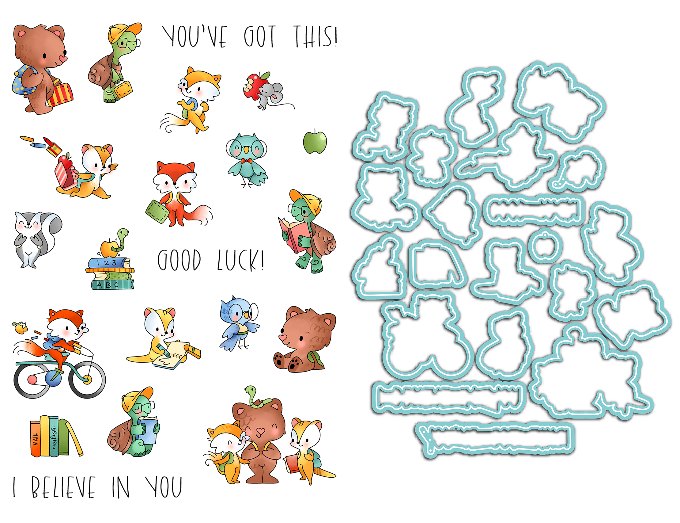 Back to School Critters Pocket Pals Stamps and Dies Bundle – LDRS Creative