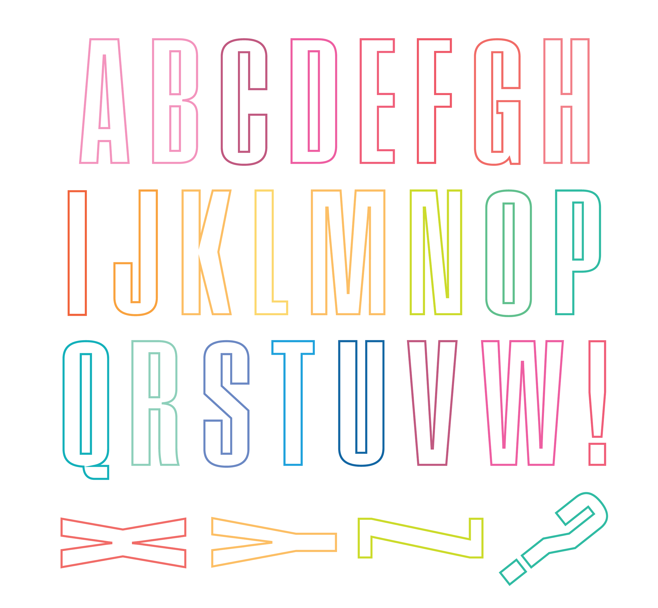 Jordan Outline Alphas Upper 6x6 Stamps – LDRS Creative