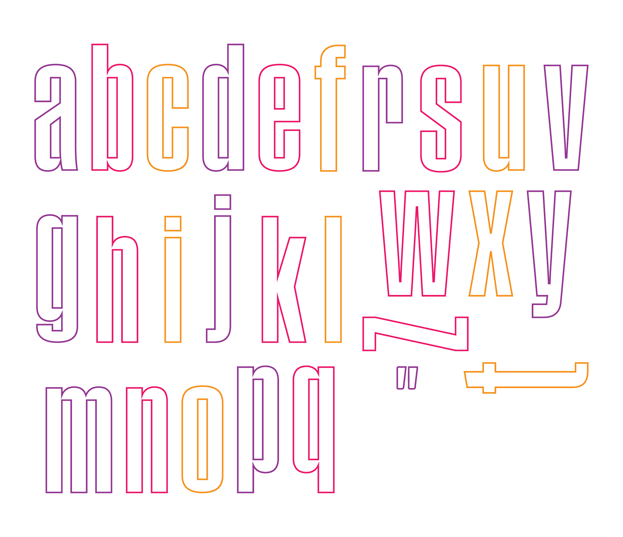 Jordan Outline Alphas Jumbo Lower 6x8 and 4x6 Stamps – LDRS Creative