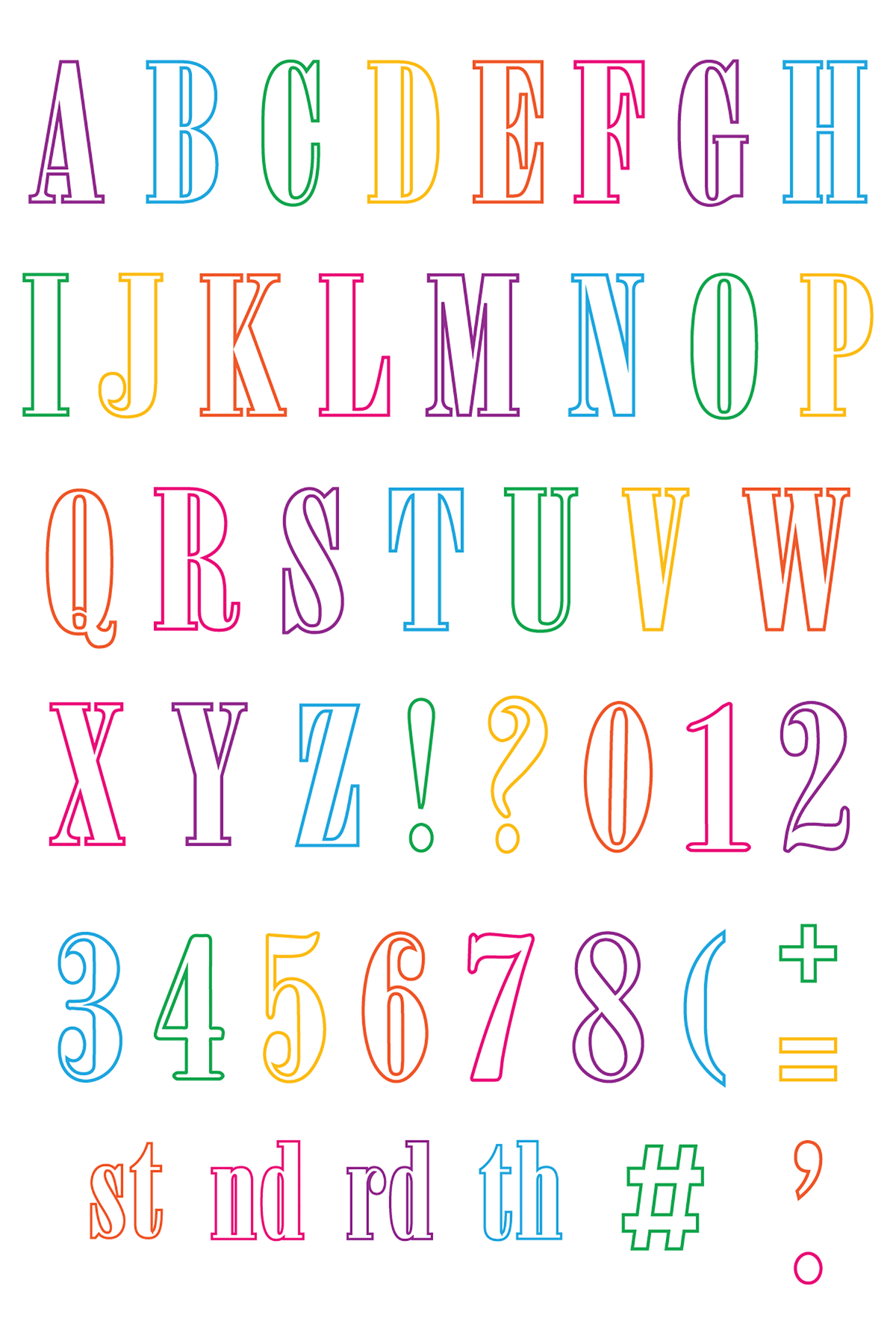 Natasha Outline Alphas Small Upper 4x6 Stamps – LDRS Creative