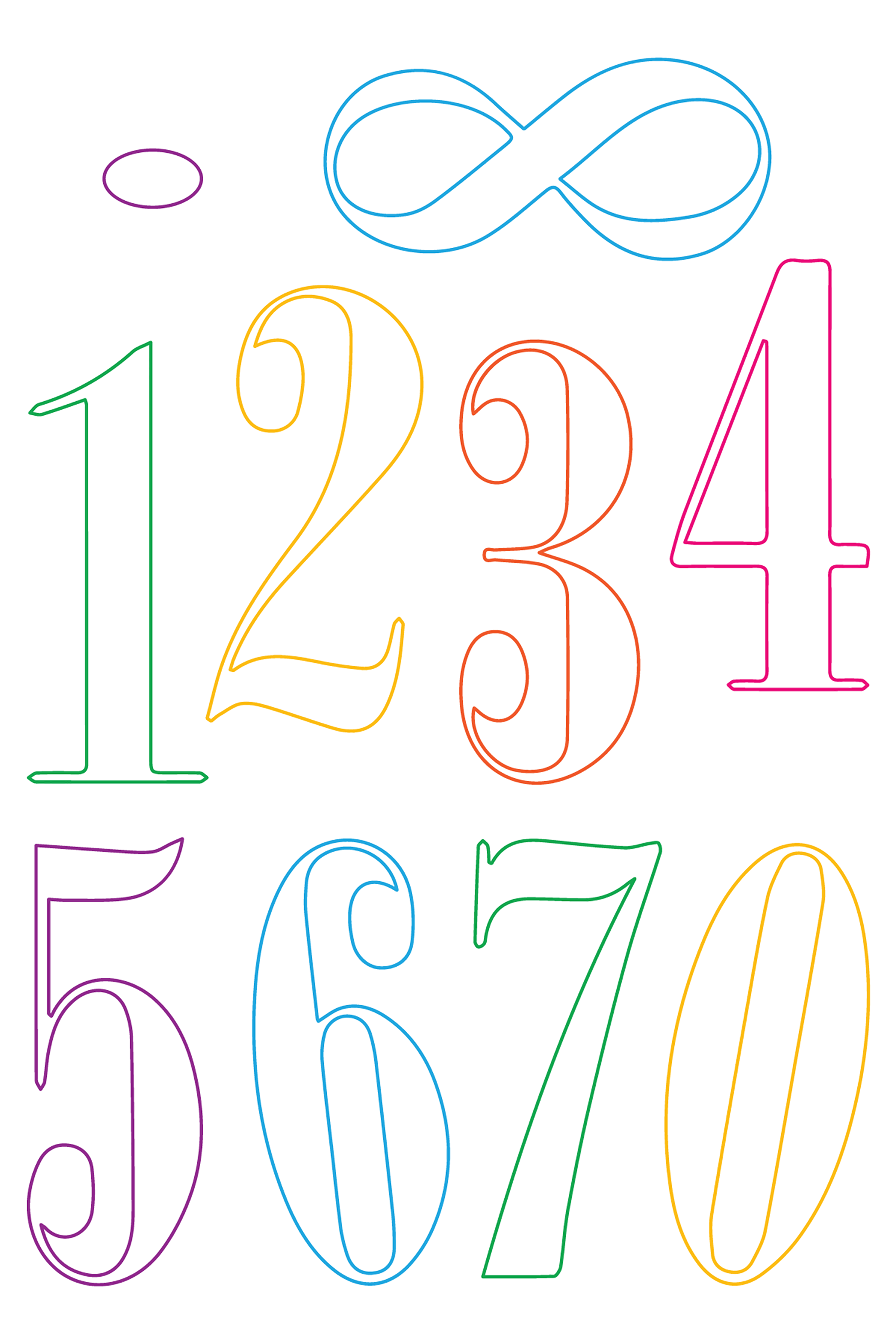 Natasha Outline Numbers Jumbo 4x6 Stamps – LDRS Creative