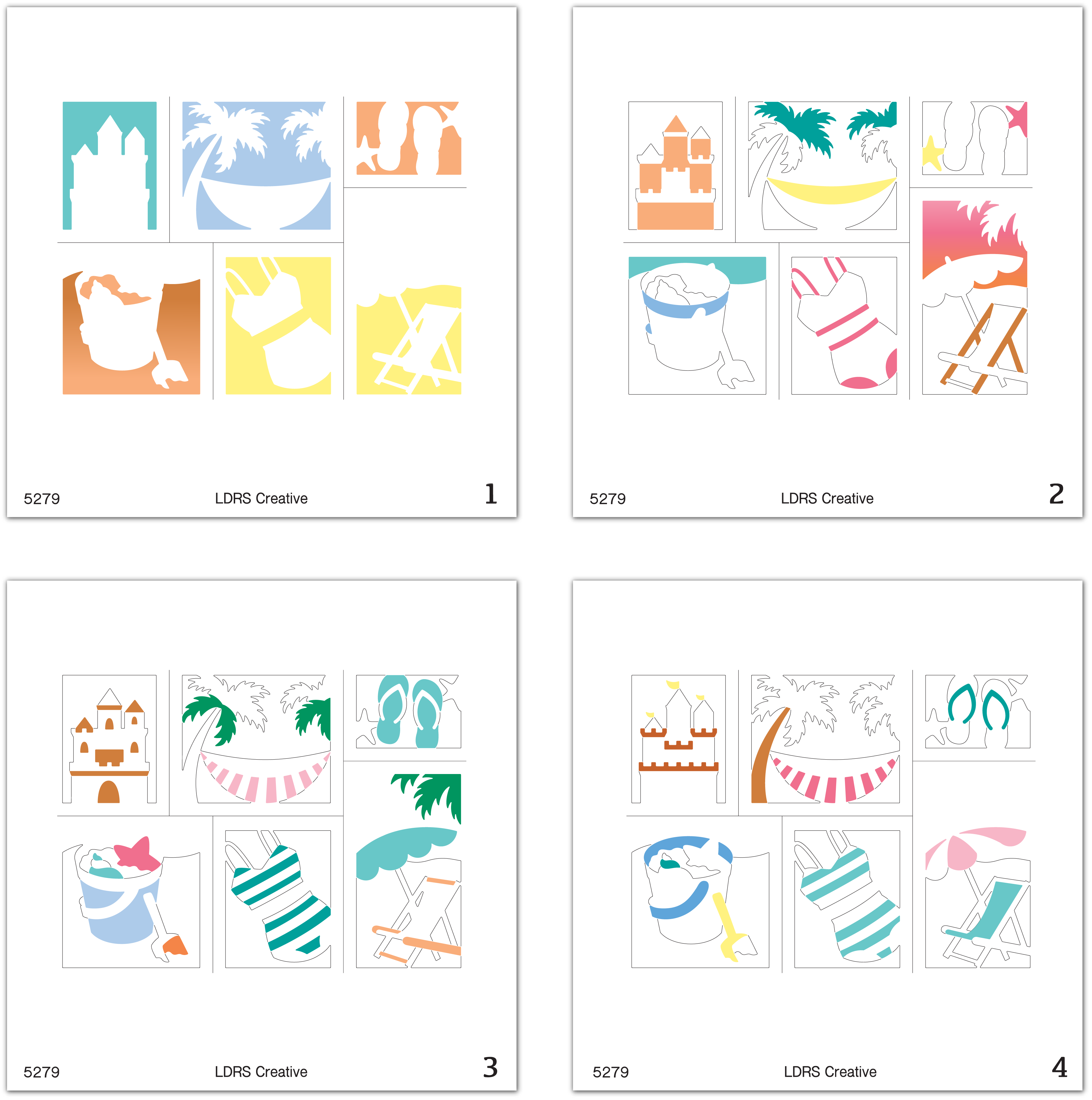 Beach Days Postage Collage Layering Stencils – LDRS Creative
