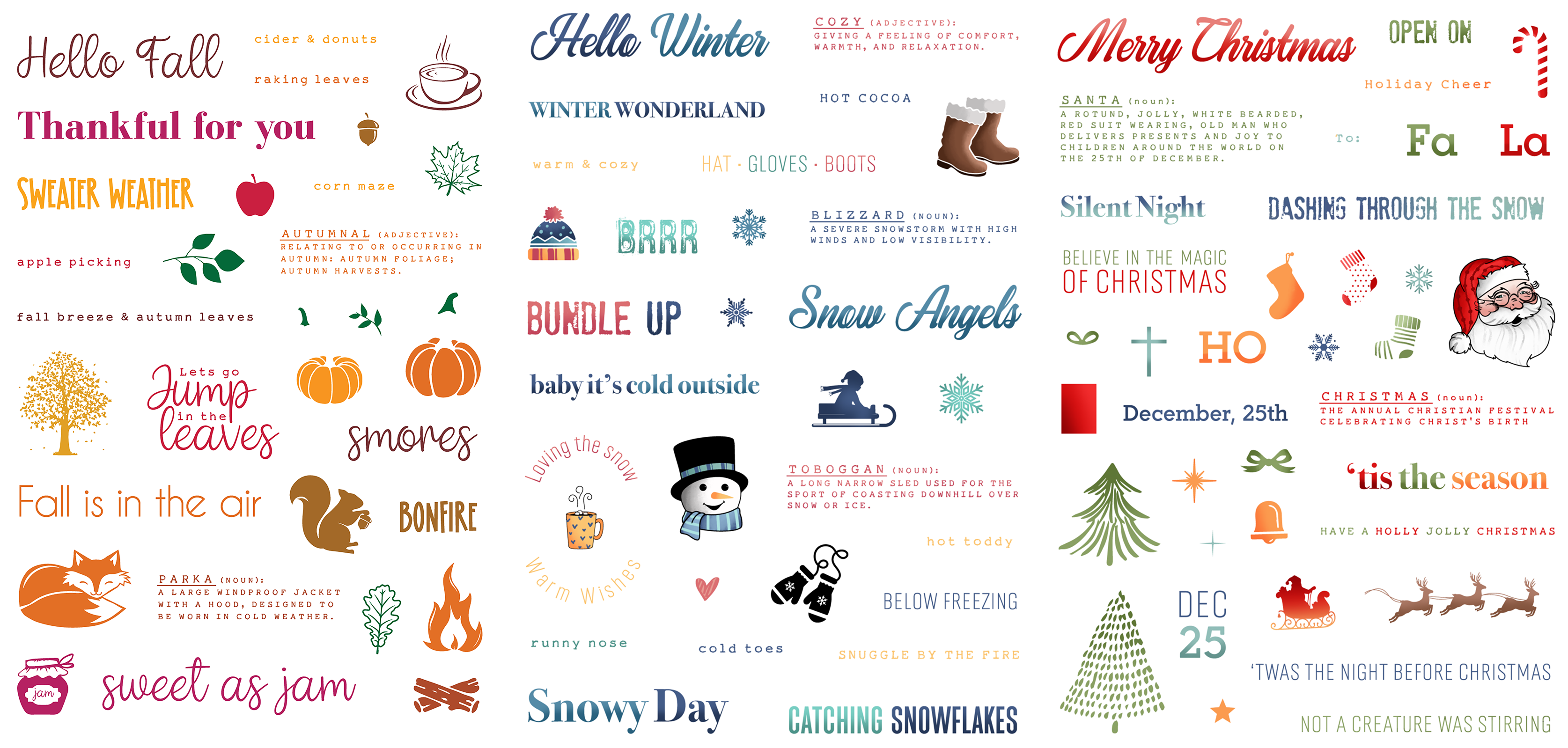 Sweater Weather Collage Stamps Bundle – LDRS Creative