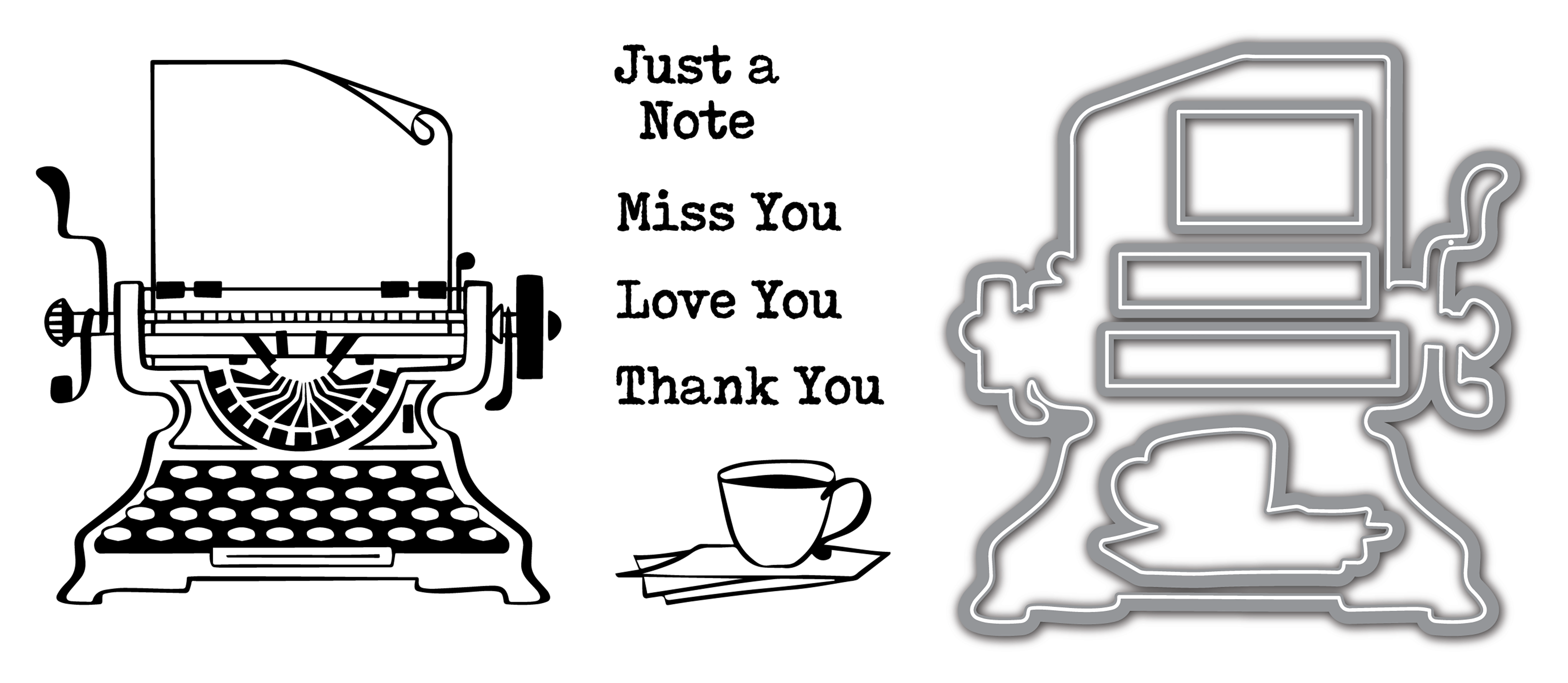 Vintage Typewriter Impress-ion Press + Foil Plates and Coordinating Di ...